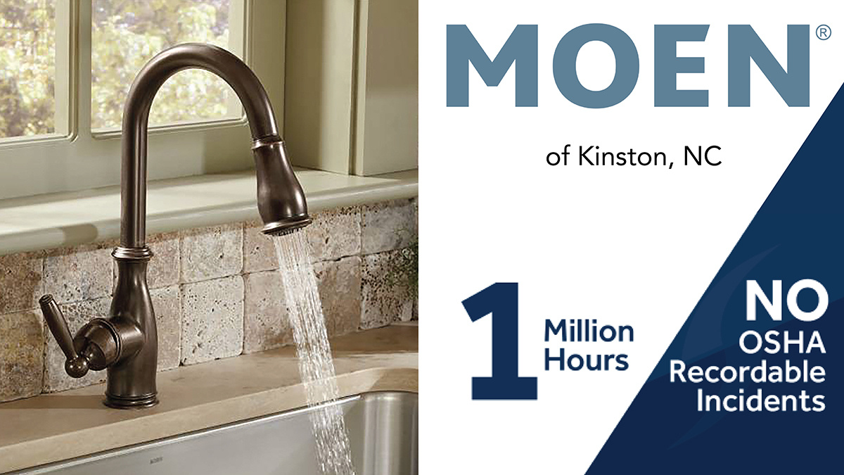 MOEN of Kinston Achieves Over Million Hours Incident-Free