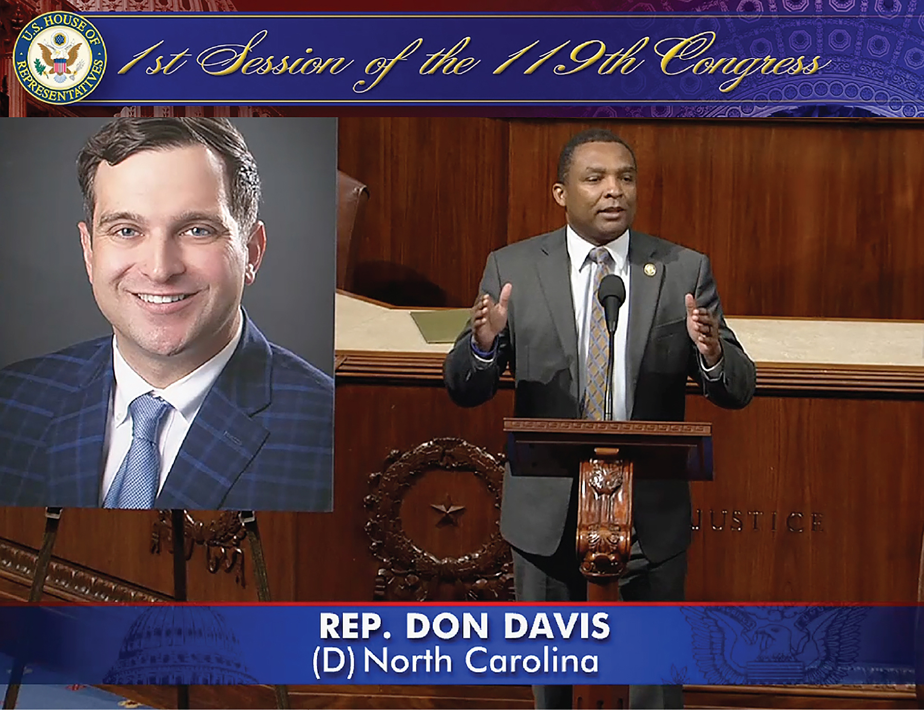 Congressman Davis recognizes Trey Cash for NCEDA Award